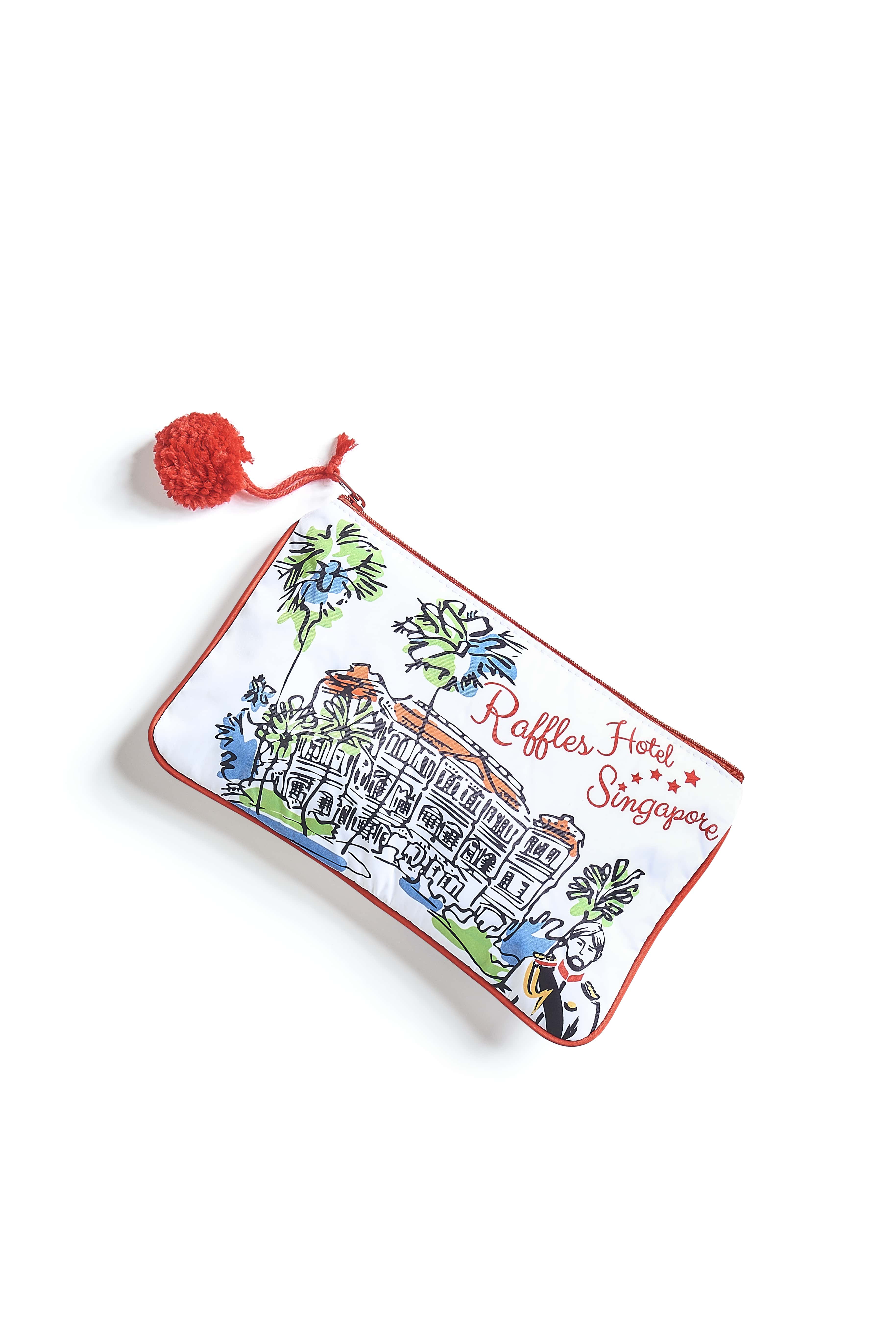 Contemporary Zip Pouch with Pom Pom | Raffles Arcade